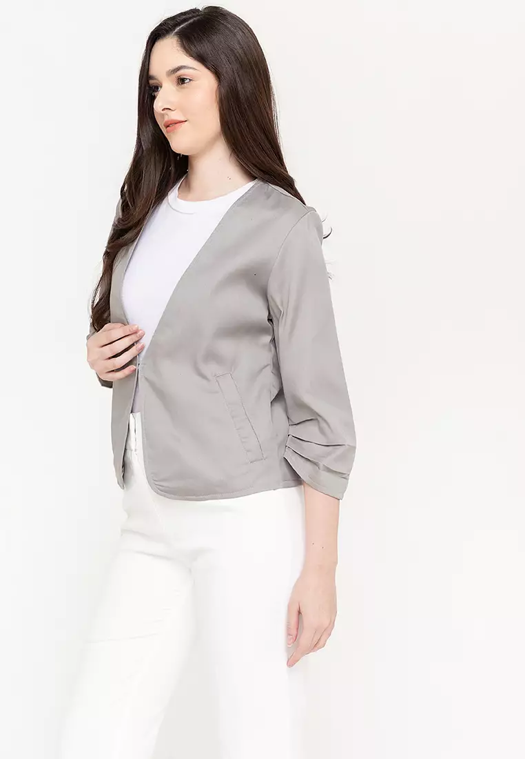 Buy BADOMODA Landen Collarless Open Jacket 2025 Online | ZALORA Philippines