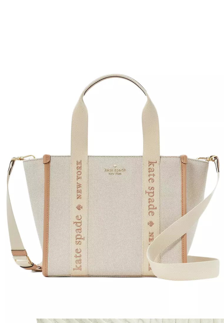 Buy Kate Spade Kip Canvas Small Tote - Light Beige Online | ZALORA Malaysia