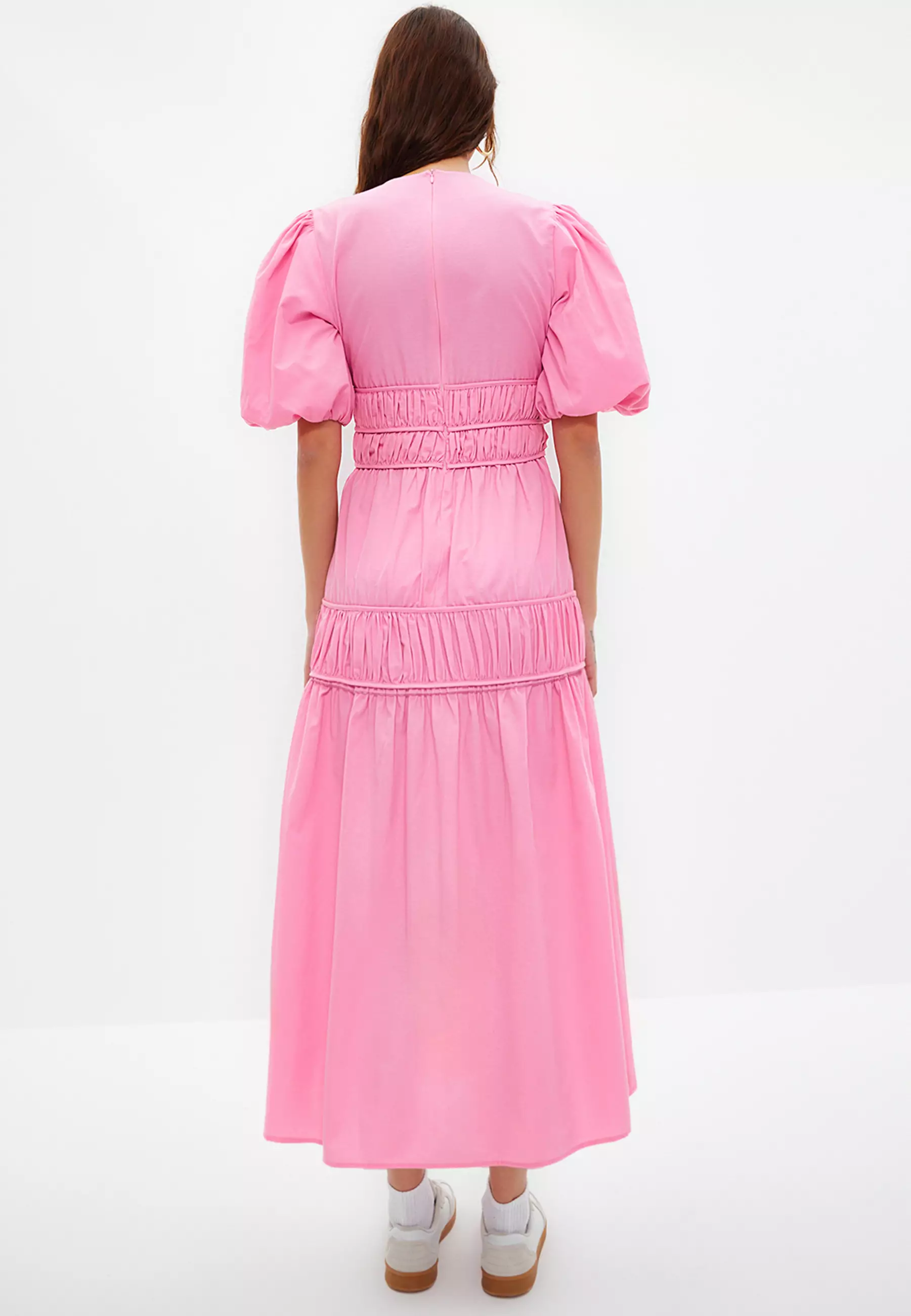 Buy Trendyol Modest Puff Sleeves Dress Online | ZALORA Malaysia