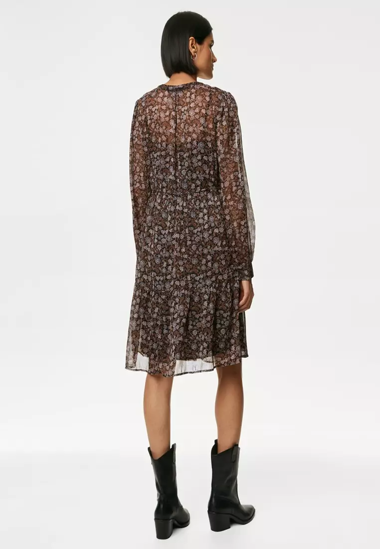 Buy MARKS & SPENCER Printed V-Neck Knee Length Smock Dress 2024 Online | ZALORA Philippines