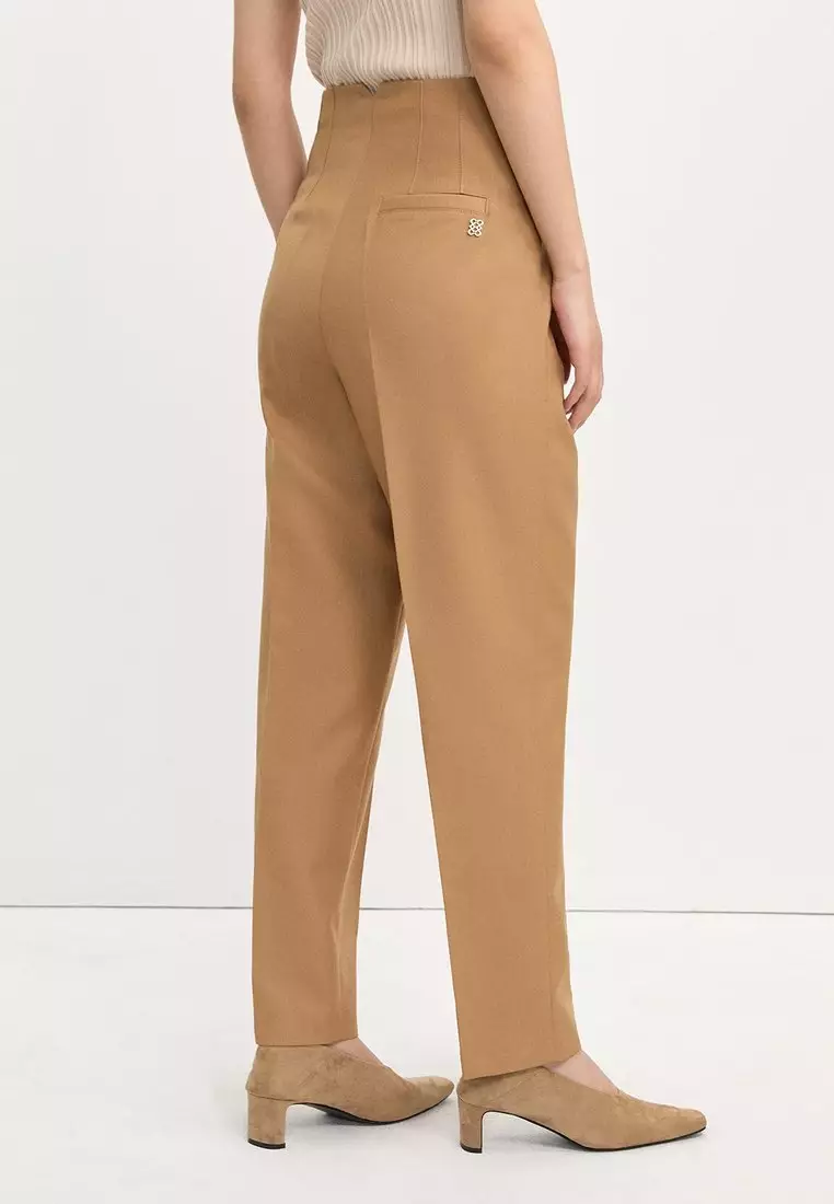 Buy Pomelo High Waist Tailored Pants - Beige 2026 Online | ZALORA