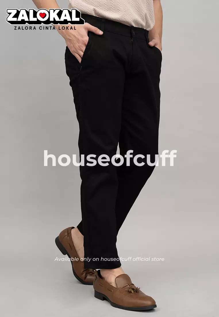Jual House of Cuff Houseofcuff Celana Panjang Chino Loose Fit Hitam ...