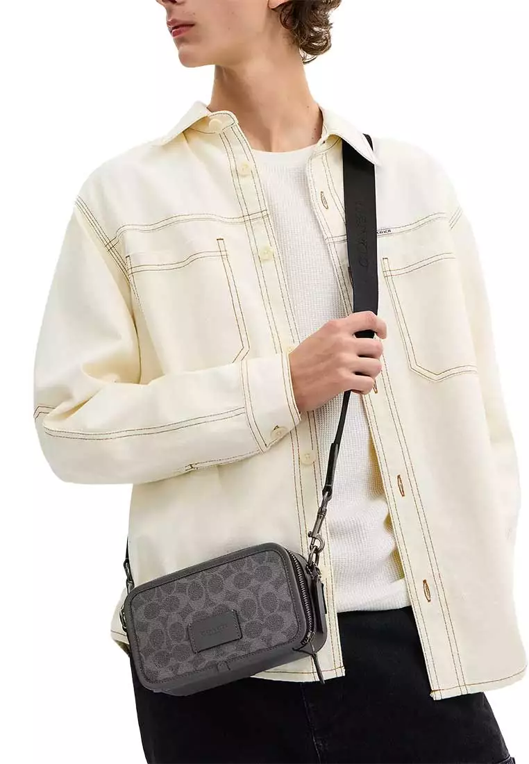 Buy Coach Wyatt Crossbody Bag In Signature Canvas Grey/Charcoal CW365 ...