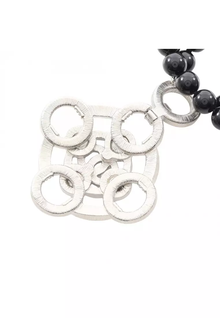 Buy CHANEL Pre-Loved Chanel coco mark double chain necklace Rhinestone ...