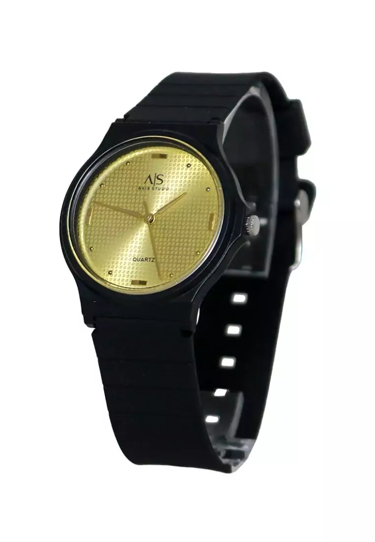 Buy Axis Axis Andy Black/Gold Dial Analog Resin Unisex Watch AP3373 ...