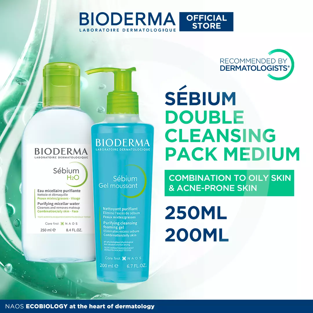 Jual Bioderma Bioderma Sebium Double Cleansing Pack Medium Original ...
