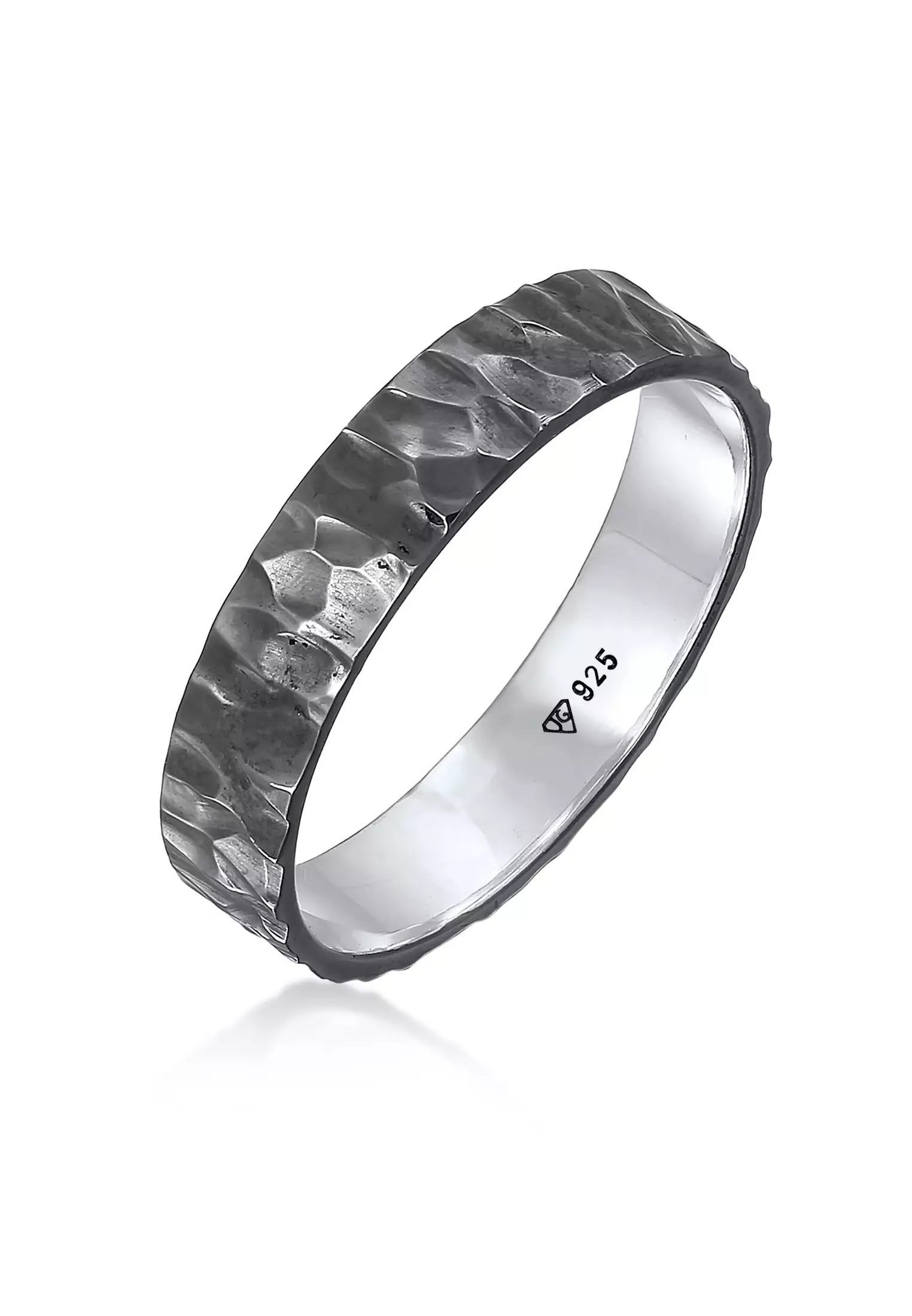 Buy Kuzzoi Ring Men Band Friendship Hammered Oxidised Online | ZALORA ...