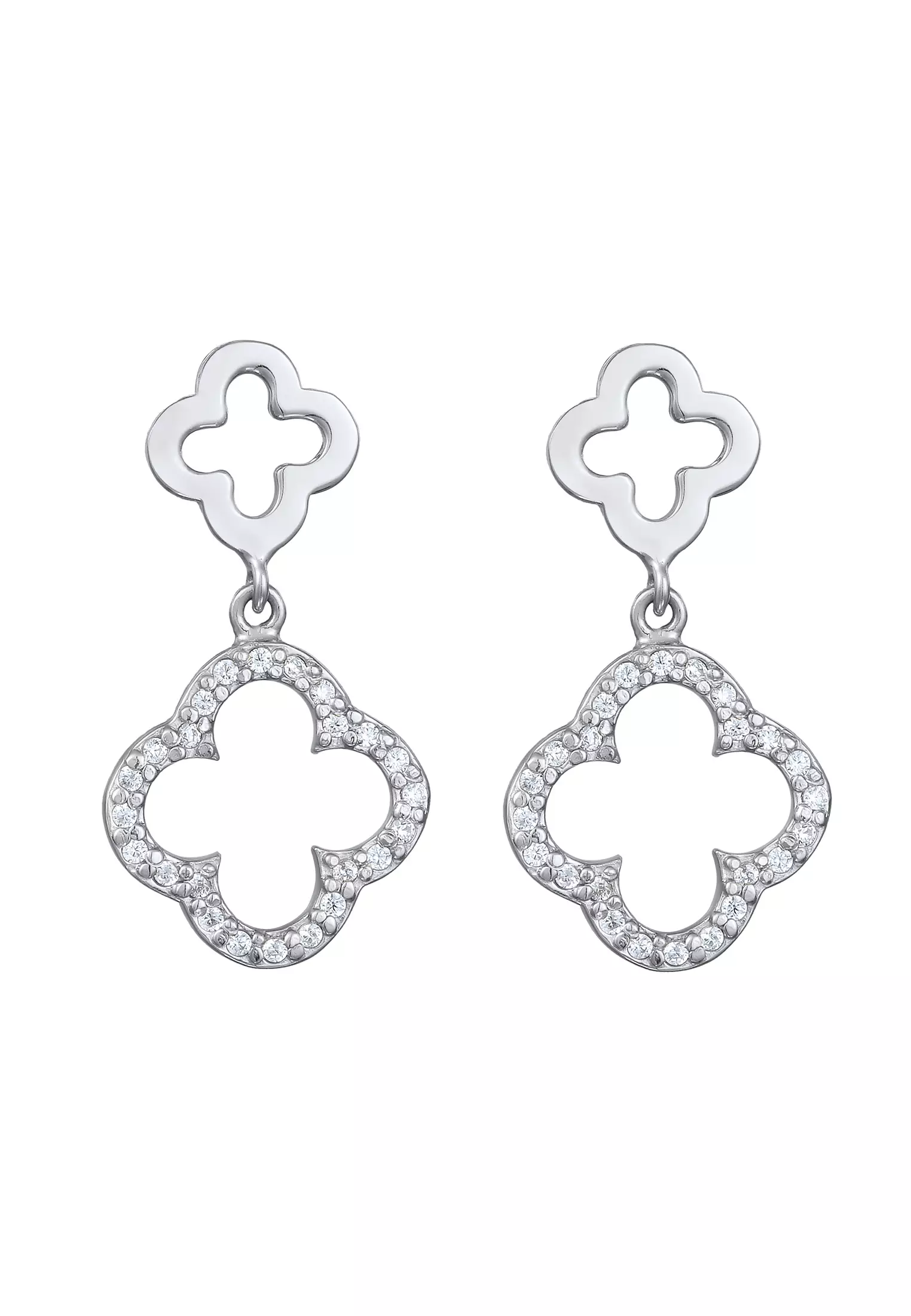 Buy ELLI GERMANY Crystal Clover Drop Stud Earrings – 925 Silver 2026 ...