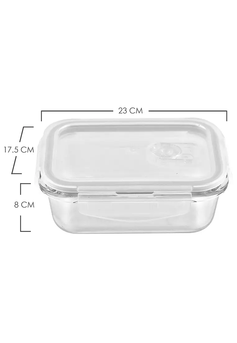 Buy Edge Houseware Tyche Rectangular Glass Food Storage Container 2025 ...