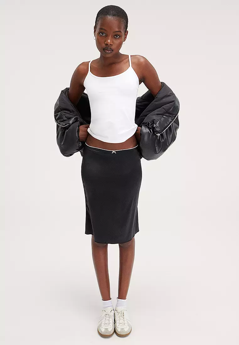 Buy Monki Lace Trim Midi Skirt 2025 Online | ZALORA Philippines