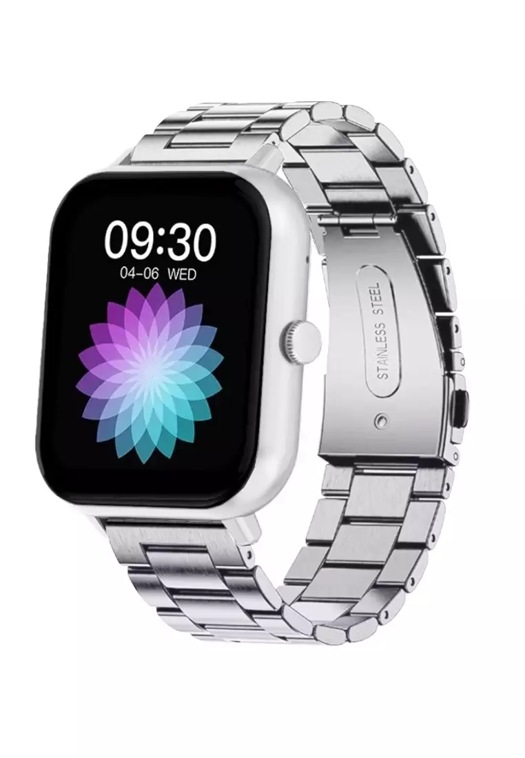 Buy EGLANTINE Unisex Rectangular Smart Watch - Silver 2025 Online | ZALORA