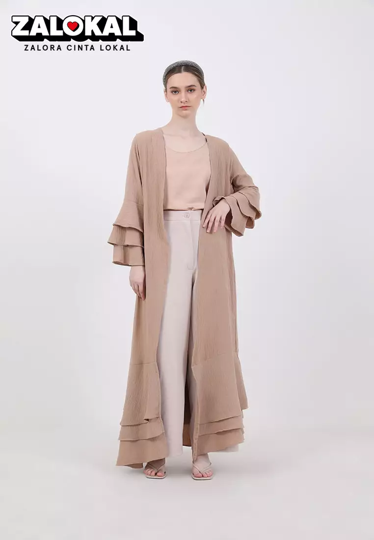 Jual Berrybenka Label Sofia Meymona Wrap Dress Light Brown Original ...