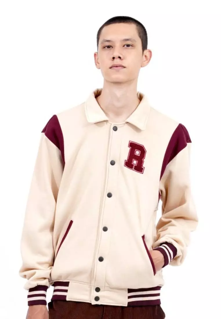 Buy Roughneck 1991 Roughneck VB034 Cream Little R Varsity Jacket Online ...