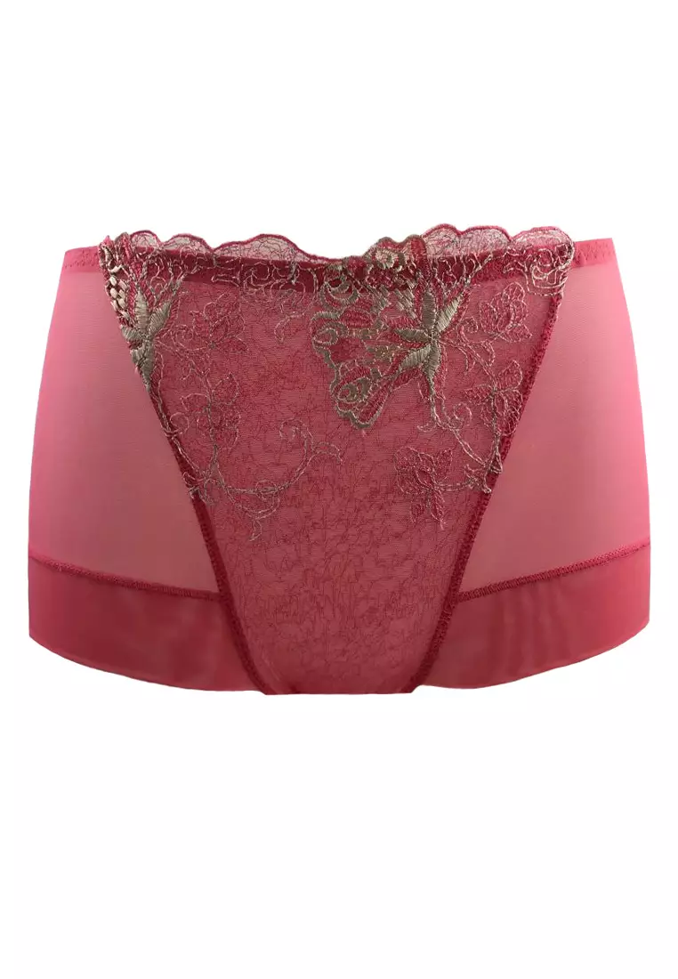 Buy Modernform International Red Velvet Embroidery Lace Brief (P0351R ...