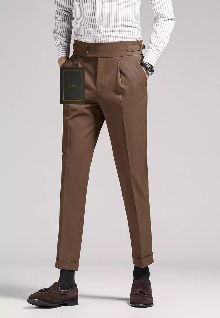 Buy HAPPY FRIDAYS Slim Fit Cropped Suit Pants DF1003 Online | ZALORA ...