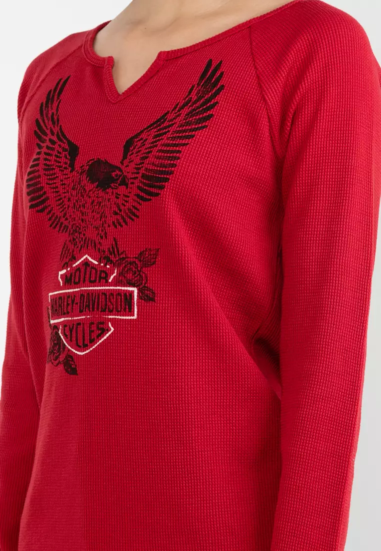 Jual Harley-Davidson Flying Eagle Long Sleeves Thermal Knit Tee Original 2024 | ZALORA Indonesia