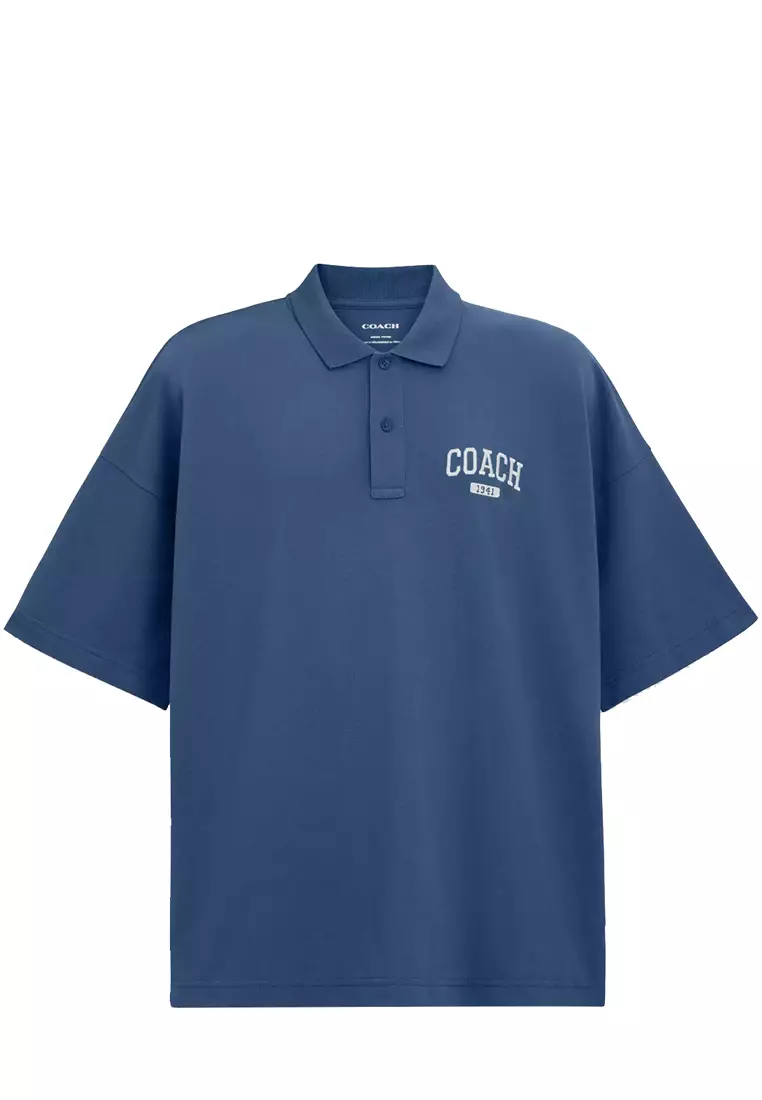 Buy Coach Relaxed Polo T-Shirt in Navy CO815 2026 Online | ZALORA