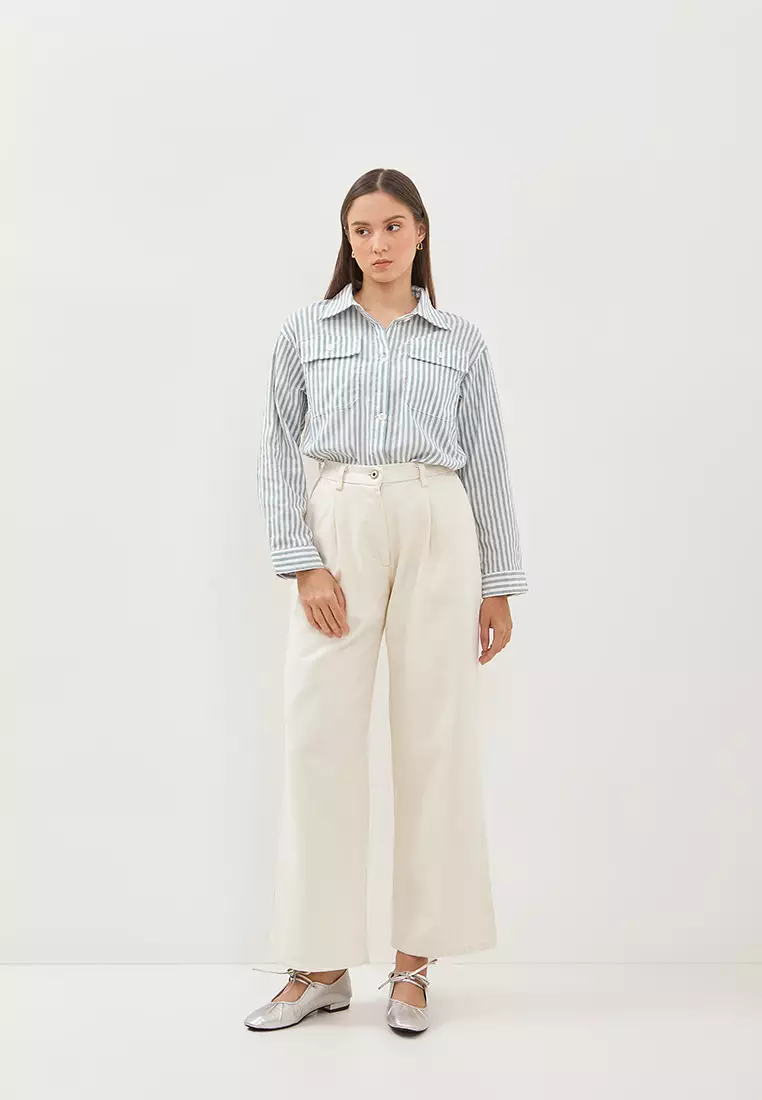 Jual Shiny Shiny Asaria Blouse 52-5347 Green Original 2025 | ZALORA ...