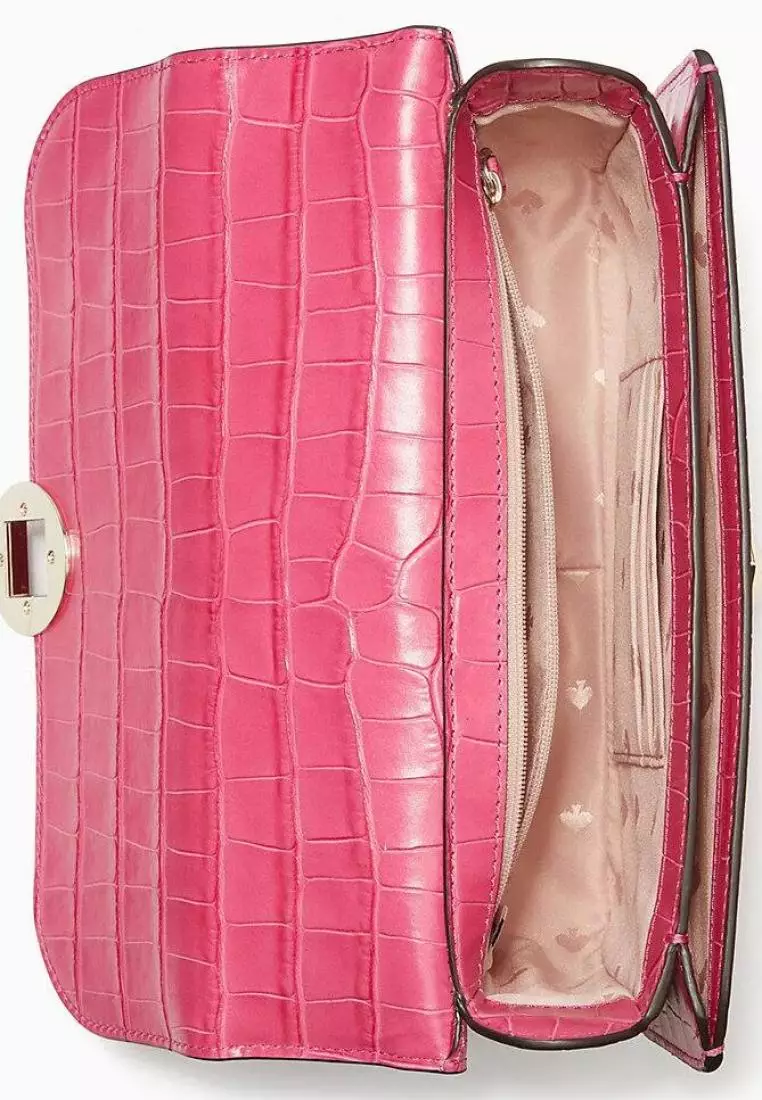 Jual Kate Spade Kate Spade Audrey Flap Croc Embossed Crossbody In ...