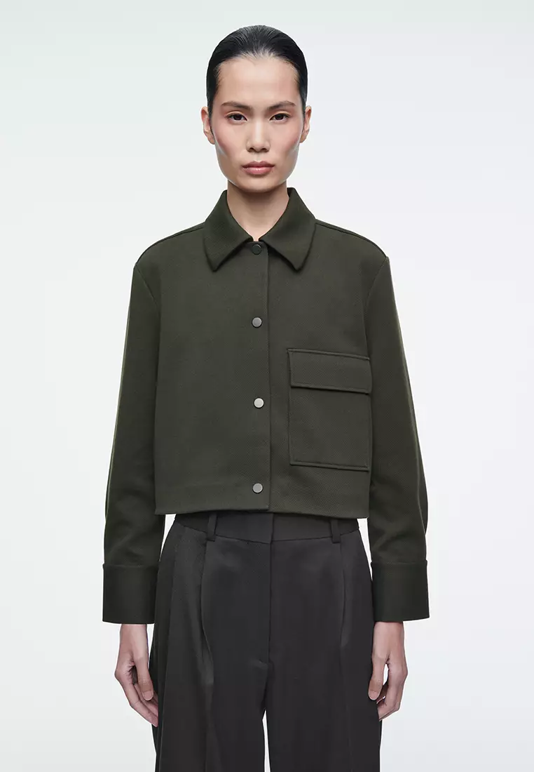 Buy COS Cropped Collared Twill Jacket 2025 Online | ZALORA Philippines
