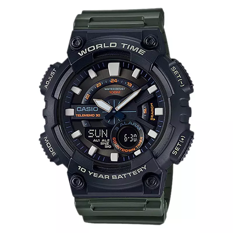 Jual Casio [MAYDAY] Jam Tangan Pria Casio General AEQ-110W-3AVDF Men Digital Analog Dial Green ...