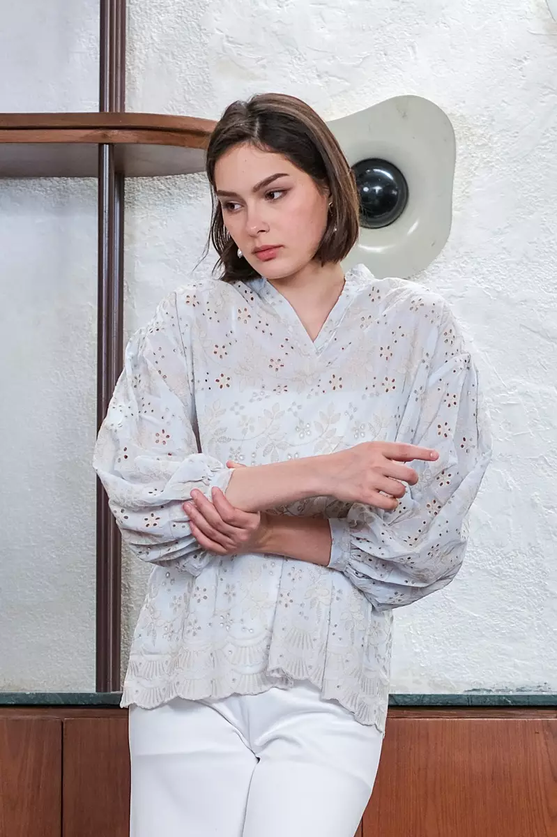 Jual Asiro Asiro Afreen Blue Blouse Atasan Wanita Linen Original 2025 ...