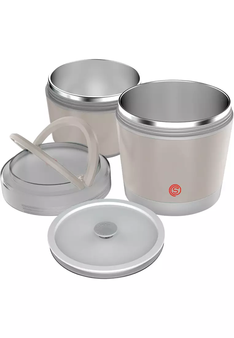 Buy Slique Stainless Steel Lunch Box 2 Layer Food Storage- Taupe 2024 ...