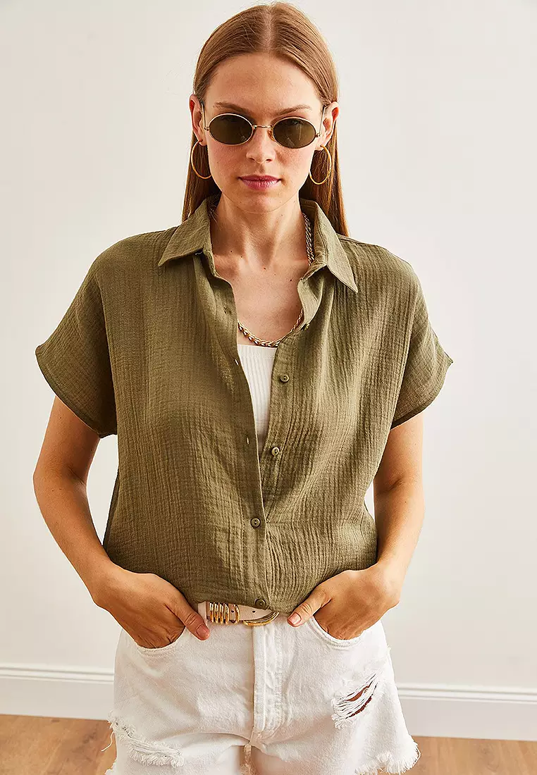 Buy Olalook Bat Basic Muslin Shirt 2025 Online | ZALORA