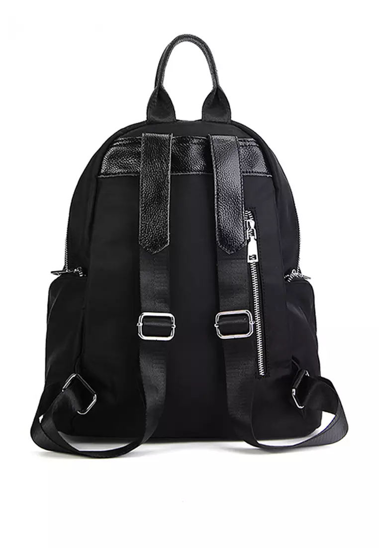 Buy ZITIQUE Lightweight leather nylon Oxford backpack. Online | ZALORA ...
