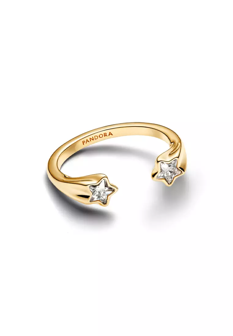 Buy PANDORA Pandora 14K Gold-Plated Shooting Stars Open Ring Online ...