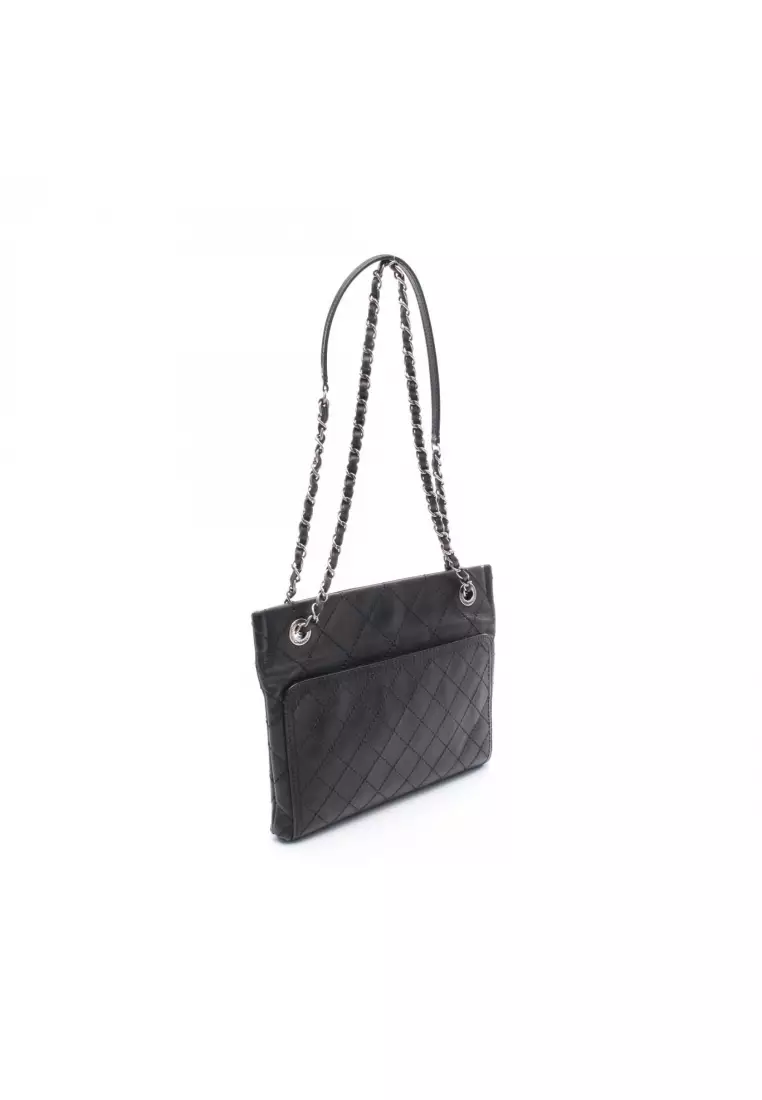 Buy Chanel Pre-Loved Chanel wild stitch chain shoulder bag leather ...