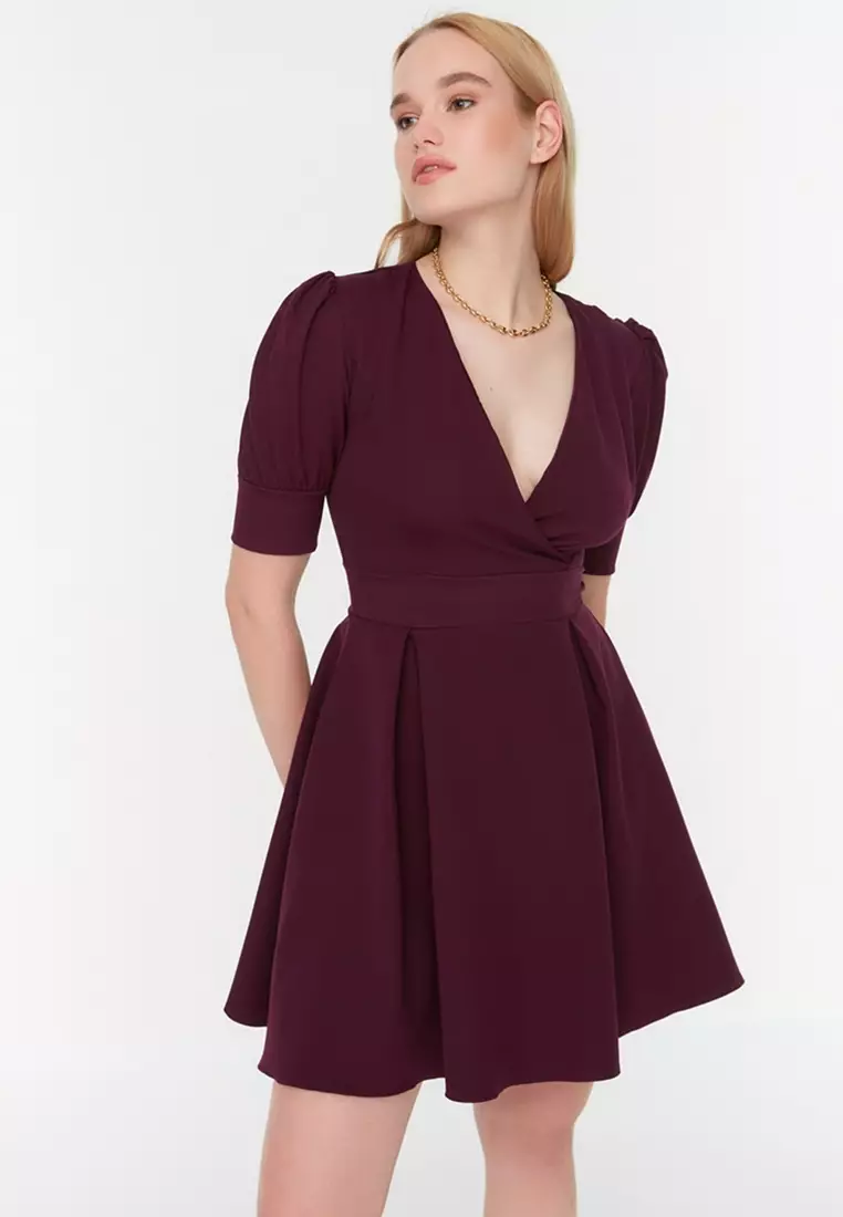Jual Trendyol Double Breasted Collar Dress Original 2024 Zalora