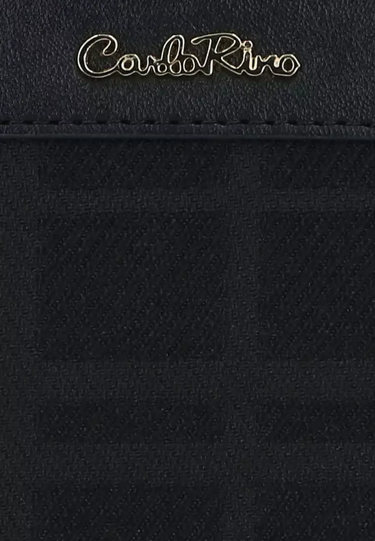 Buy Carlo Rino CR Brushed Plaid Zip Around Wallet - Black Online ...