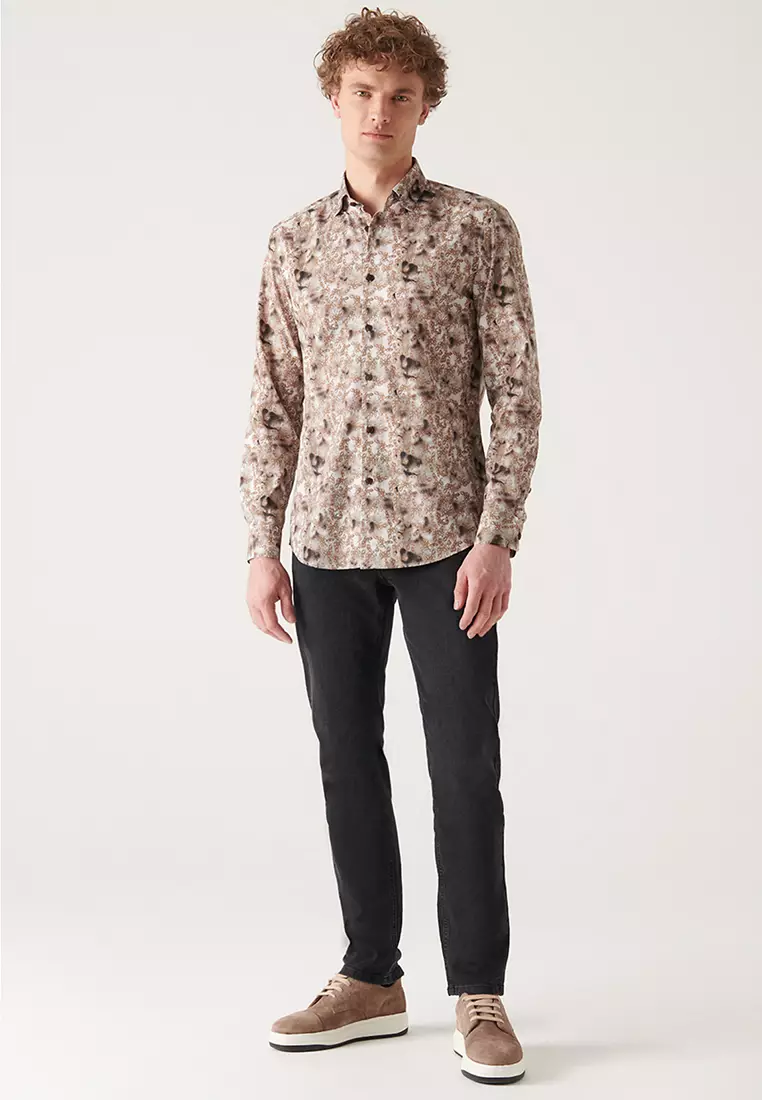 Buy Avva Abstract Patterned Slim Fit Shirt 2025 Online | ZALORA Philippines