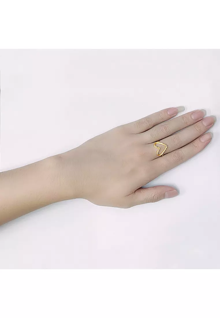 Buy MJ Jewellery MJ Jewellery 375/9K Gold Big Heart Ring C4 Online ...