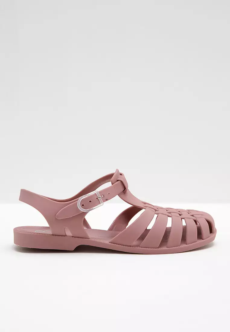 Jual Berrybenka Label Sofia Melly Jelly Sandal Dusty Pink Original 2024 ...