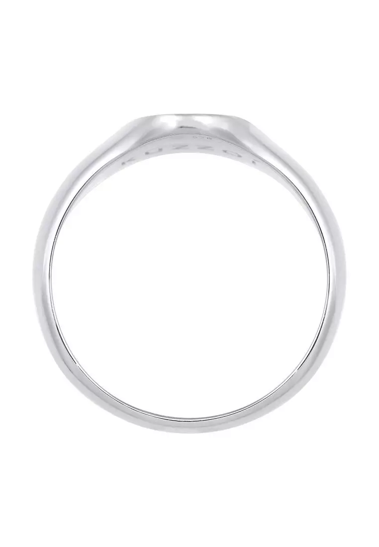 Buy Kuzzoi Men's Silver Oxidised Oval Signet Ring 2026 Online | ZALORA