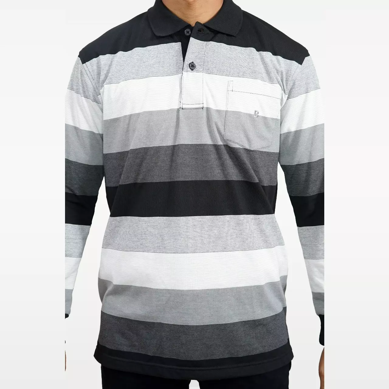 Jual Hassenda Baverre by Hassenda - Dev Kaos Polo Salur Lengan Panjang VPB20015BRU Hitam ...