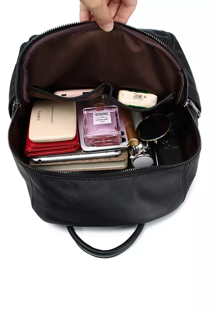 Buy ZITIQUE Simple wrinkle head layer cowhide backpack 2025 Online | ZALORA