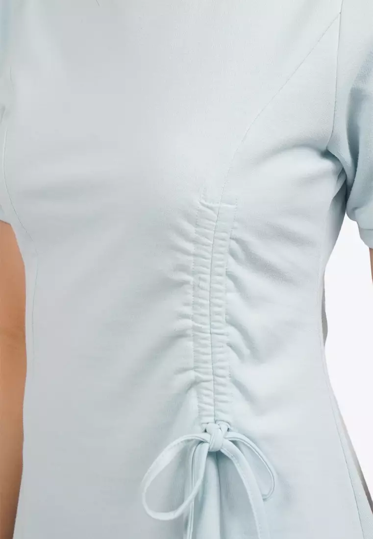 Jual COLORBOX Side Ruched Short Sleeve Mini Dress Original 2025 ...