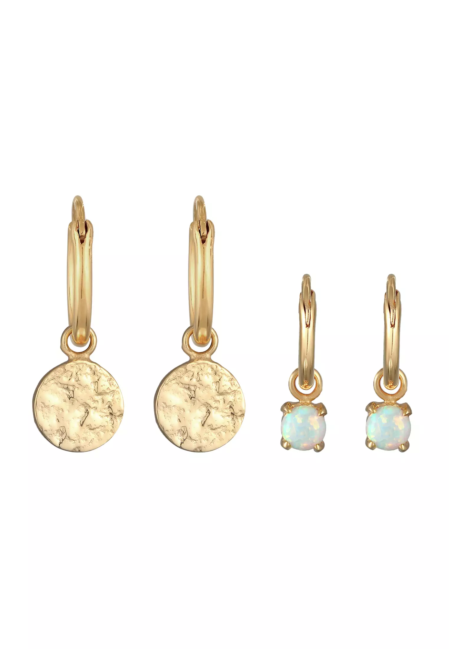 Buy ELLI GERMANY Opal Hoop Earring Set – Gold-Plated Silver 2026 Online ...