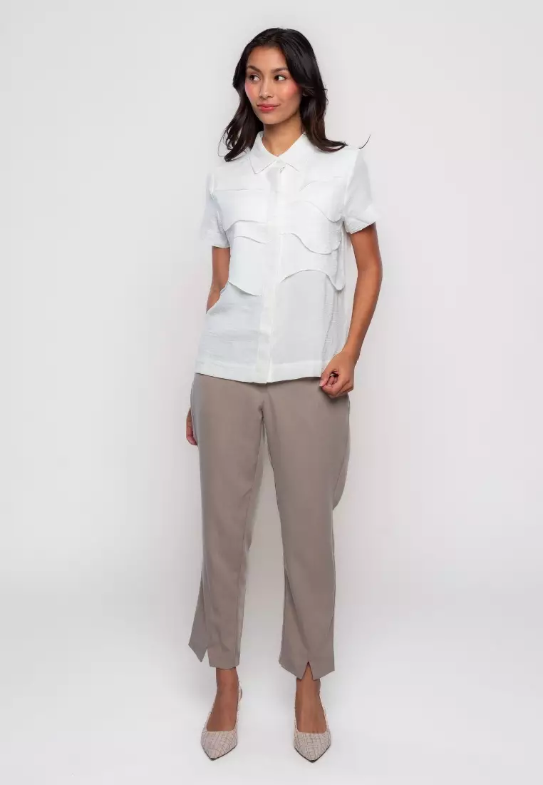 Buy Apple & Eve Tierre Collared Blouse with Layered Details 2024 Online ...