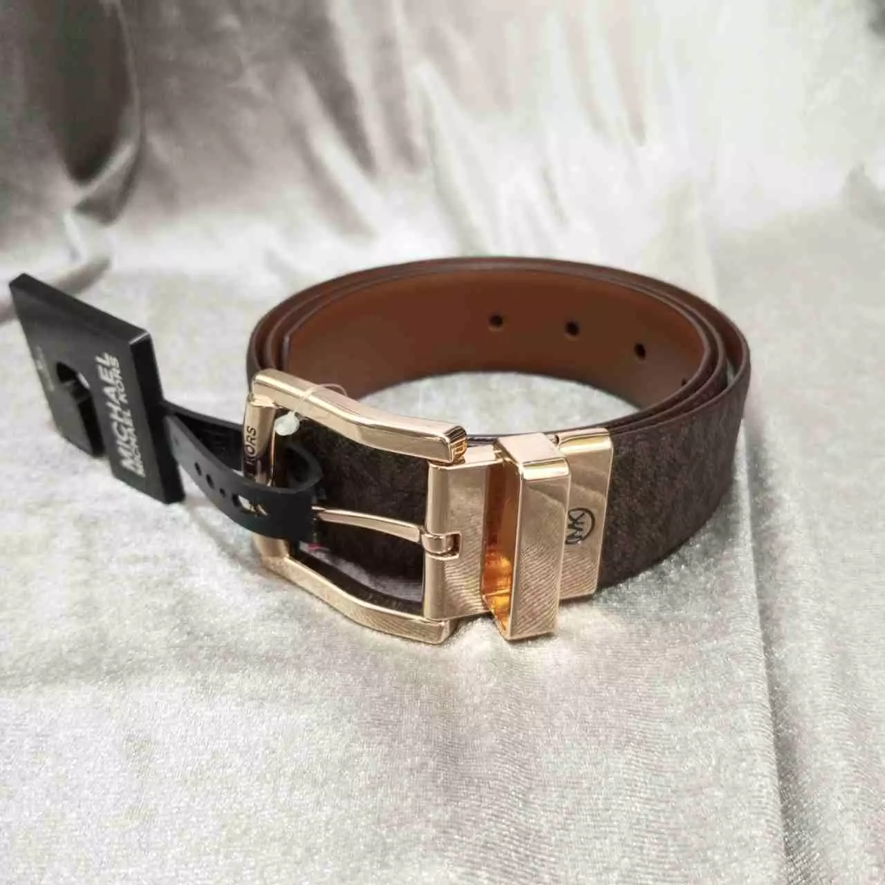 Jual MICHAEL KORS 558388 Michael Kors Belt Logo Signature Brown Black Original 2024 | ZALORA ...