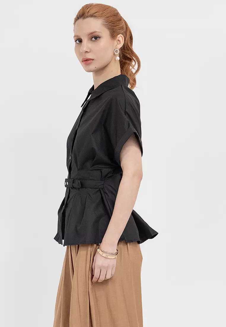 Buy BADOMODA DIADA Belted Peplum Blouse 2026 Online | ZALORA Philippines