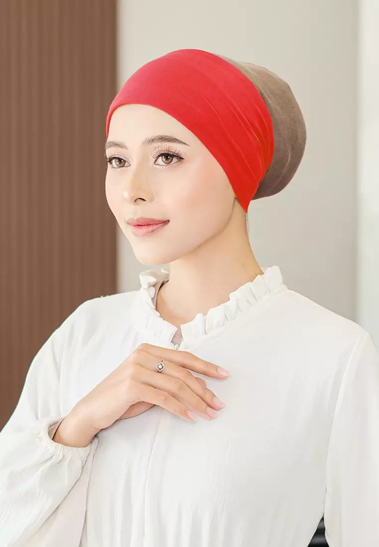 Jual Cantik Kerudung INNER BANDANA ANTI BUDEG - RED Original 2025 ...