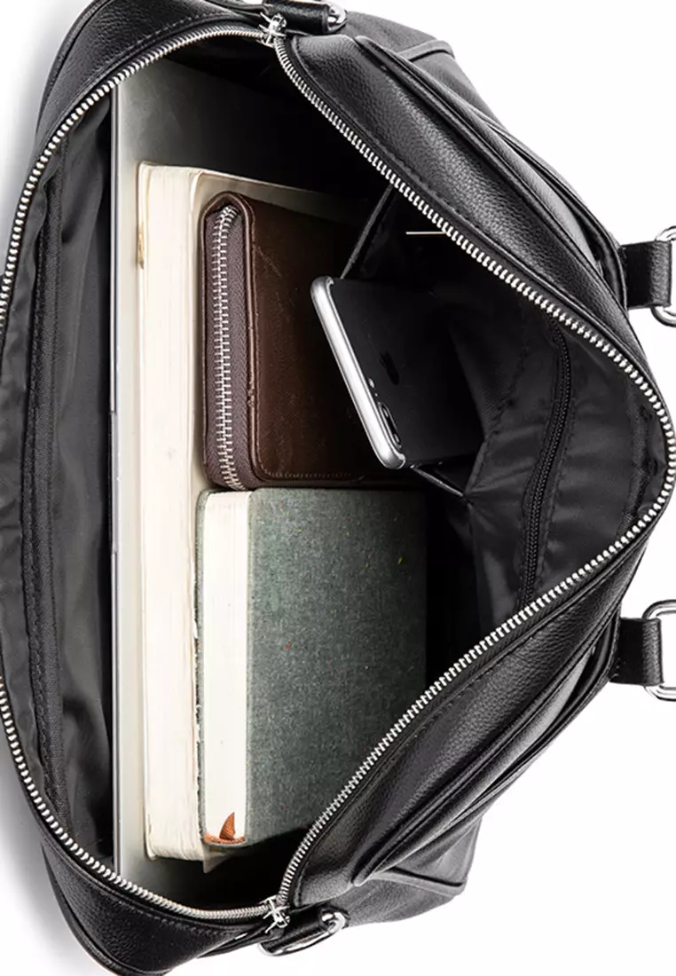 Buy Lara Plain Zipper Briefcase With Cross Body Strap - Black 2025 ...