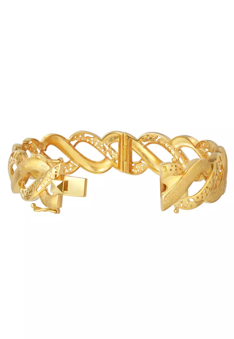 Buy TOMEI TOMEI Puteri Braided Bangle, Yellow Gold 916 Online | ZALORA ...