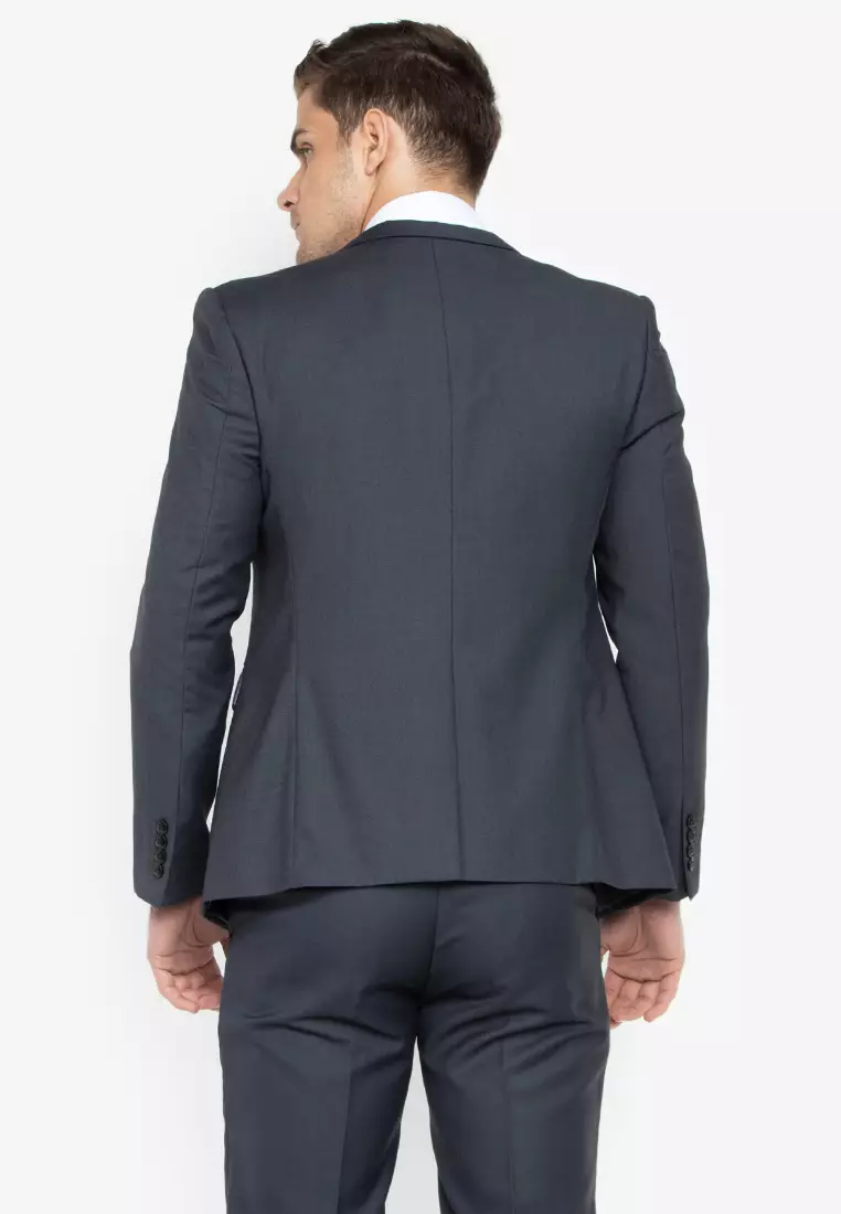 Buy Well Suited Slim Fit Grey Suit Jacket 2024 Online Zalora Philippines