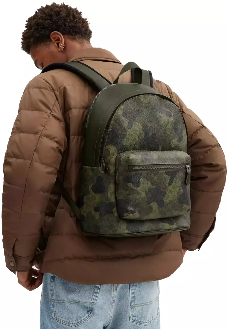 Buy Coach West Backpack Bag In Signature Camo Print in Dark Shamrock ...
