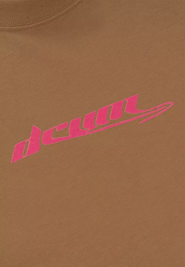 Buy DRUM DRUM S. Flocking Slogan Oversized Tee- Brown Online | ZALORA ...